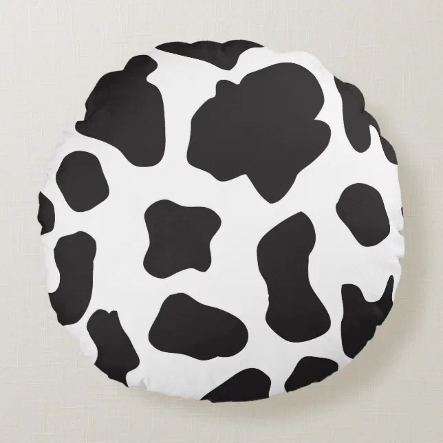Country Cow Pattern Round Pillow | Zazzle