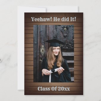 Country Cowboy Boots Graduation Party Invitation | Zazzle