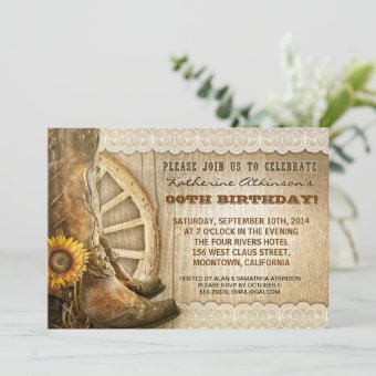 country cowboy style birthday invitations | Zazzle