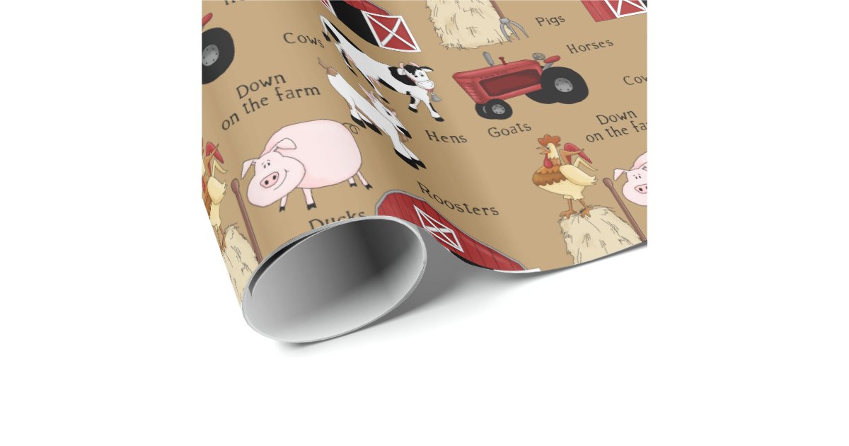 Country Farm fun wrapping paper | Zazzle.com