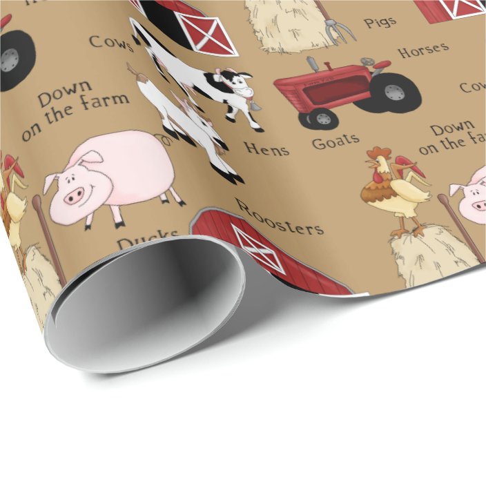 Country Farm fun wrapping paper | Zazzle.com
