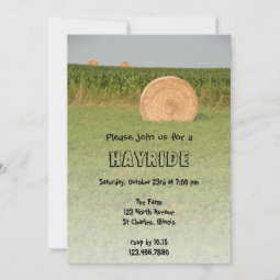 Country Farm Hay Bale Hayride Invitation | Zazzle