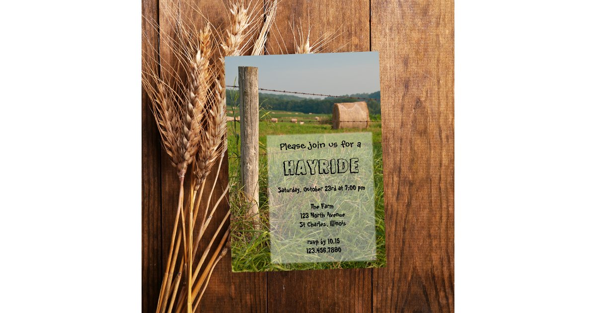 Country Farm Hayride Invitation | Zazzle
