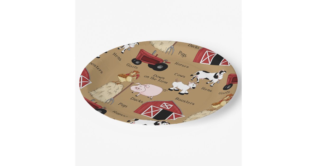 Country Farm party paper plates | Zazzle