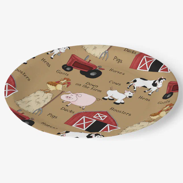 Country Farm party paper plates | Zazzle