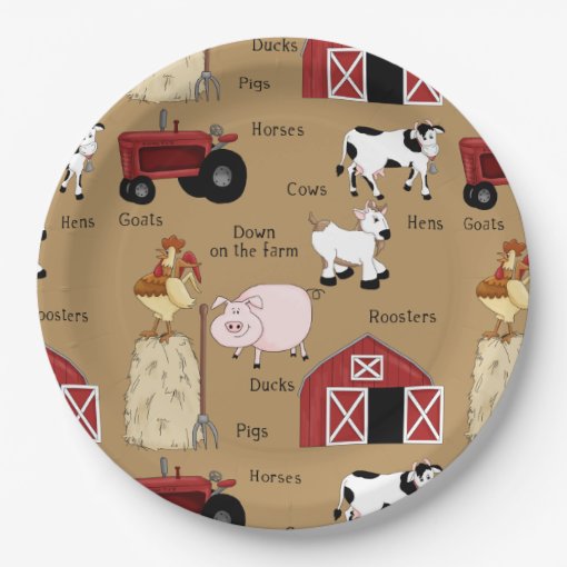 Country Farm party paper plates | Zazzle