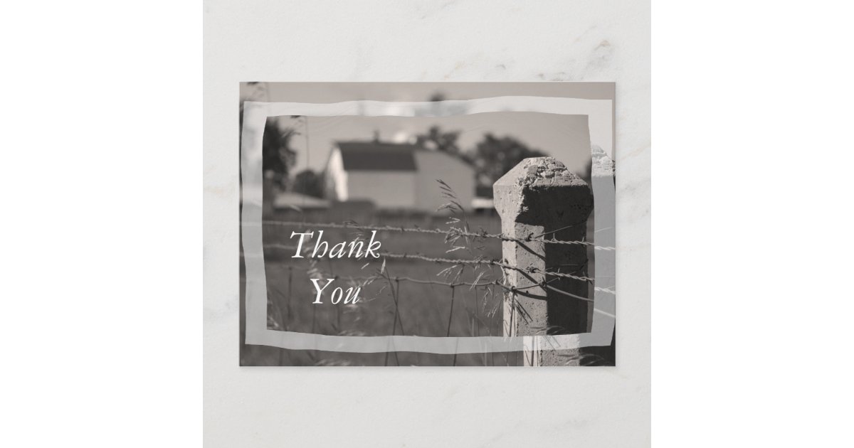 Country Farm Thank You Postcard | Zazzle