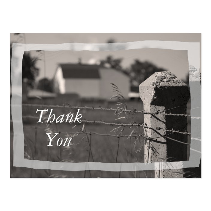Country Farm Thank You Postcard | Zazzle.com