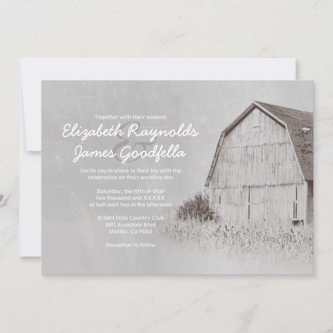 Country Farm Wedding Invitations | Zazzle