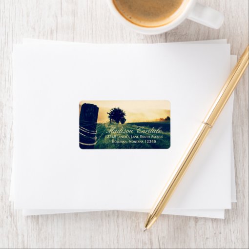 Country Field Fence Post Address Labels | Zazzle