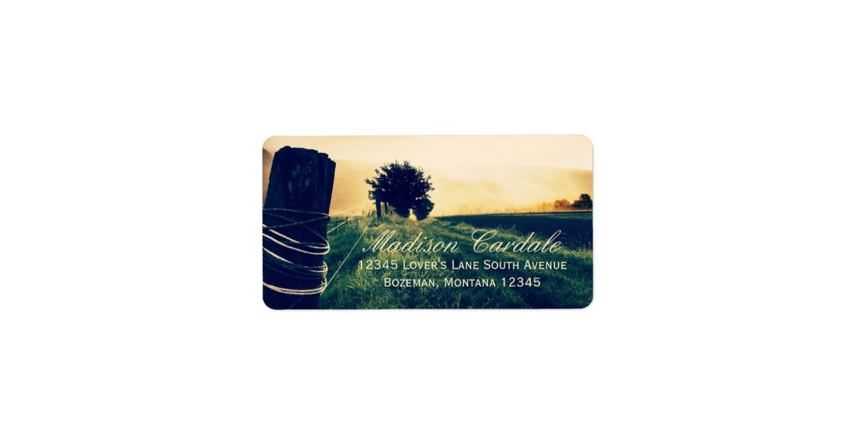 Country Field Fence Post Address Labels | Zazzle