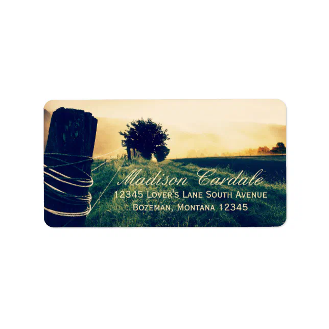 Country Field Fence Post Address Labels | Zazzle