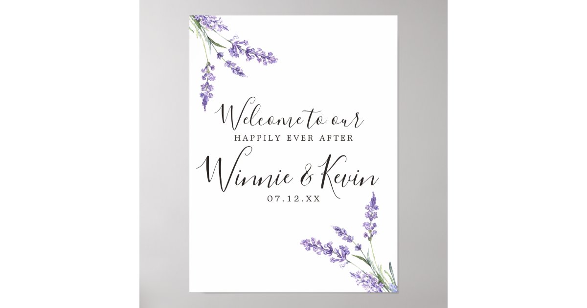 Country Floral, Lavender Wedding Poster | Zazzle