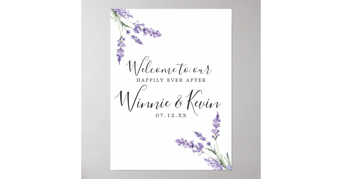 Country Floral, Lavender Wedding Poster | Zazzle