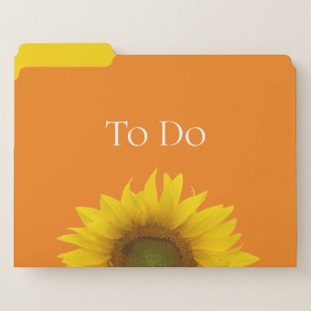 Country Floral Sunflowers Orange File Folder | Zazzle