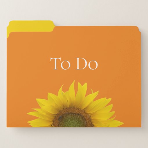 Country Floral Sunflowers Orange File Folder | Zazzle
