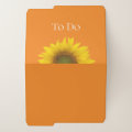 Country Floral Sunflowers Orange File Folder | Zazzle
