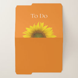 Country Floral Sunflowers Orange File Folder | Zazzle