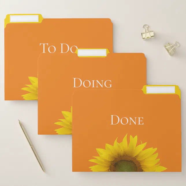 Country Floral Sunflowers Orange File Folder | Zazzle