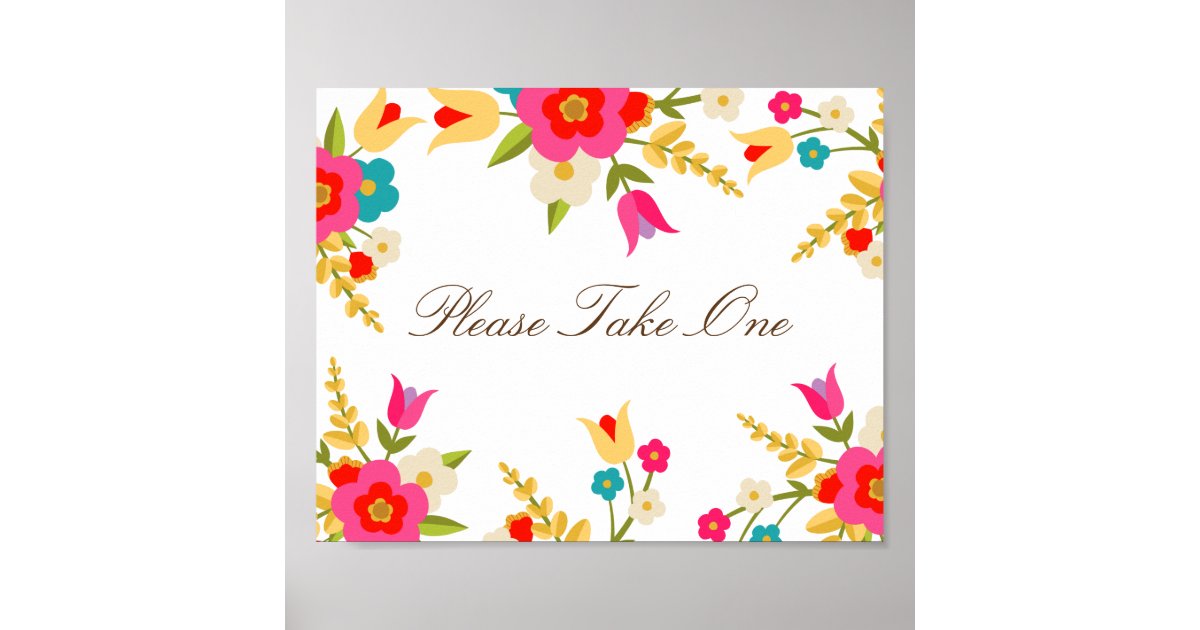 Country Flowers Party Favor Poster | Zazzle