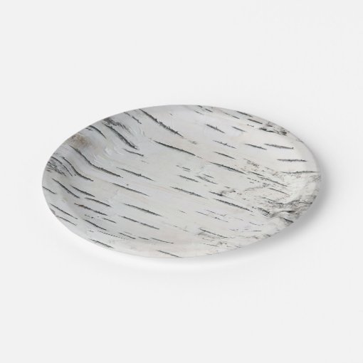 Country Forest Rustic Birch Tree Bark Paper Plates | Zazzle