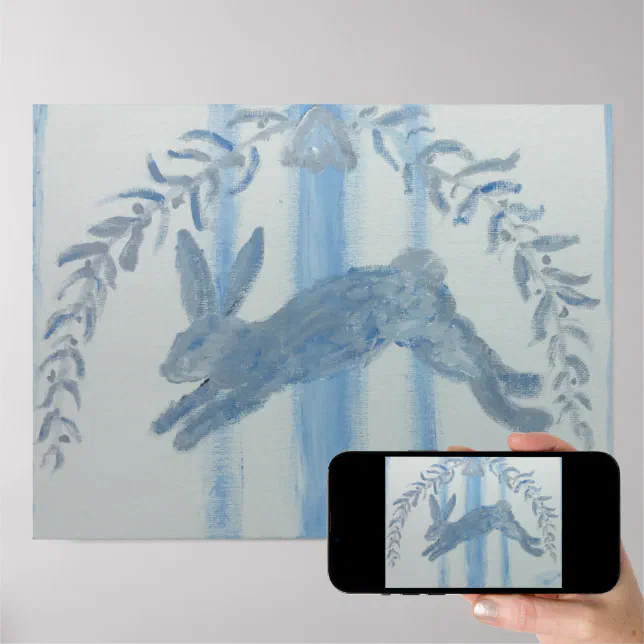 Country French Bunny Rabbit Art Print Poster | Zazzle