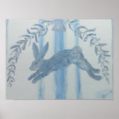 Country French Bunny Rabbit Art Print Poster | Zazzle