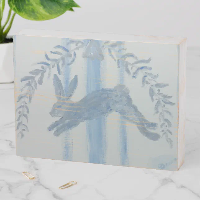 Country French Bunny Rabbit Wooden Box Sign | Zazzle