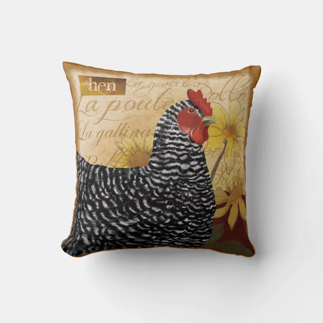 Country French Chicken, La Poulet Pillow | Zazzle