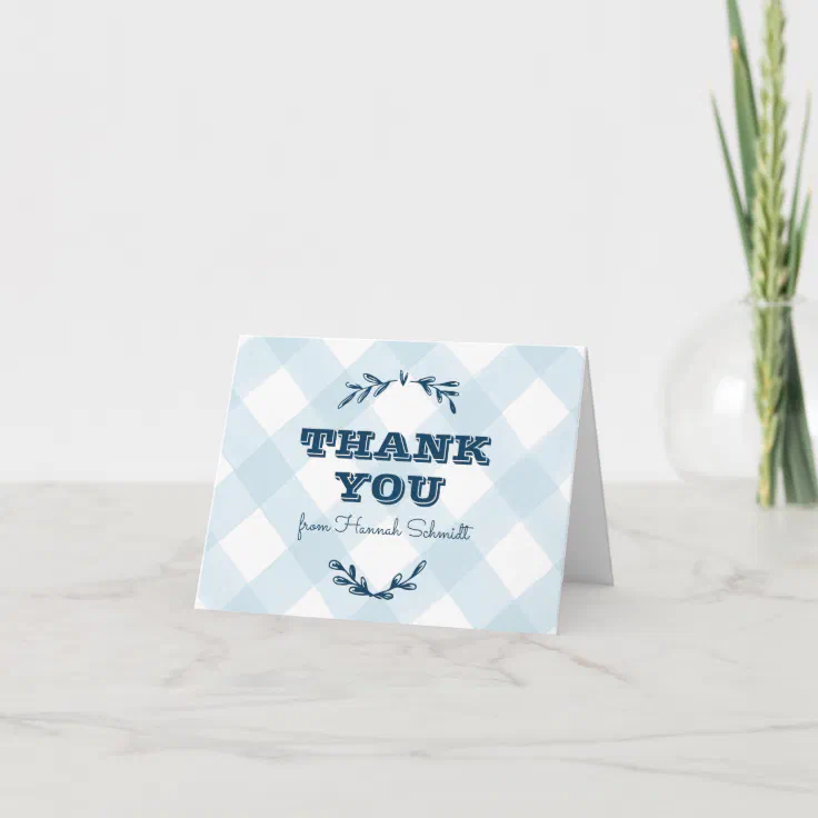 Country Gingham Thank You | Zazzle