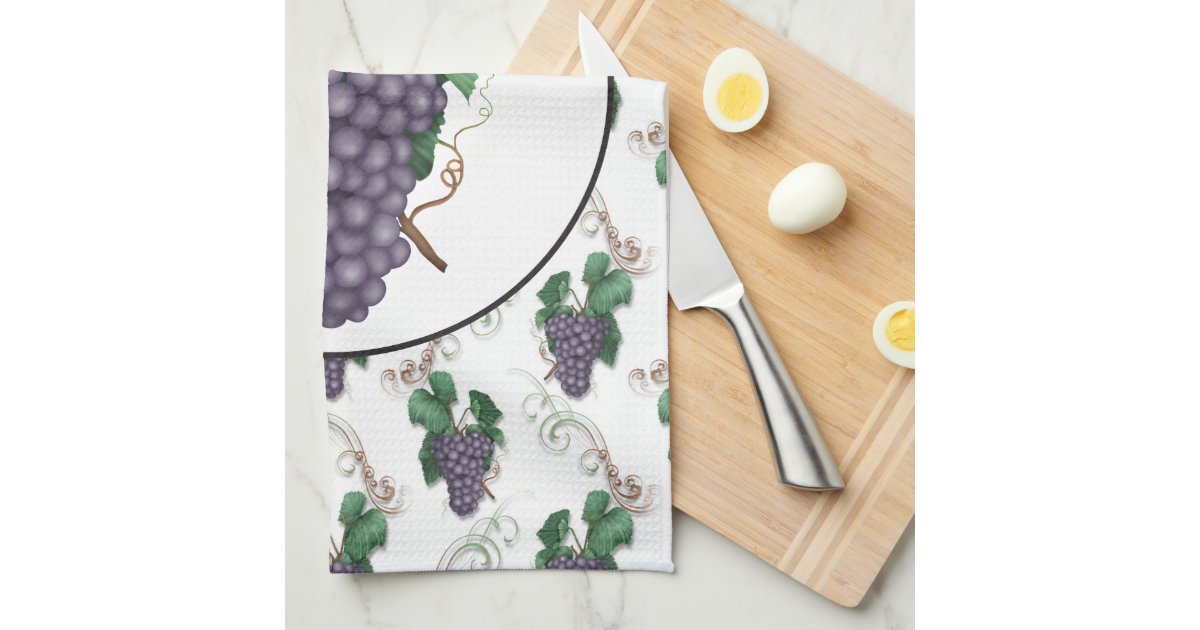Country grapes kitchen fruit towel | Zazzle
