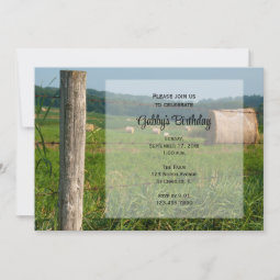 Country Hay Bales Farm Birthday Party Invitation | Zazzle