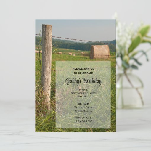 Country Hay Bales Ranch Birthday Party Invitation | Zazzle