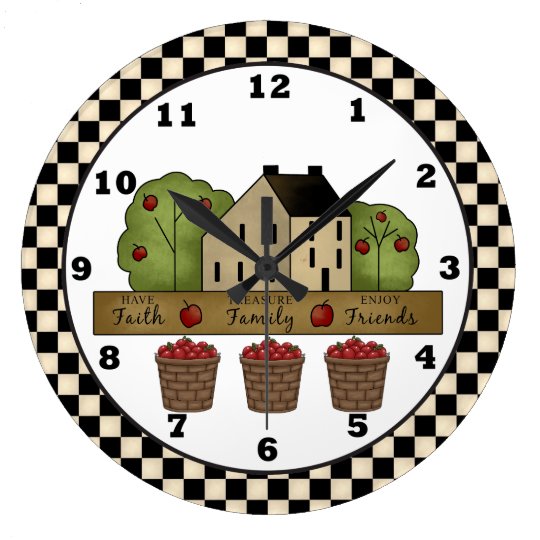 Country Inspiration Apple Wall clock | Zazzle.com