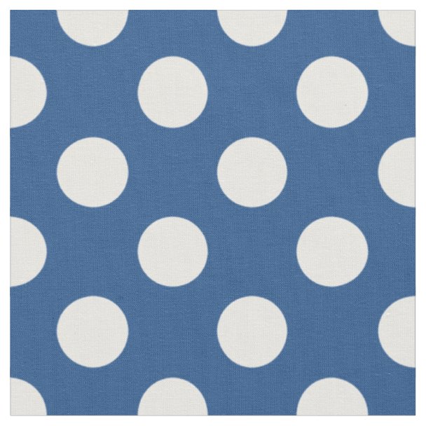 Black White Big Polka Dots Fabric | Zazzle
