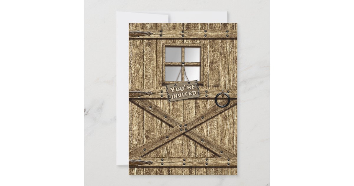 COUNTRY INVITATION - RUSTIC DOOR | Zazzle
