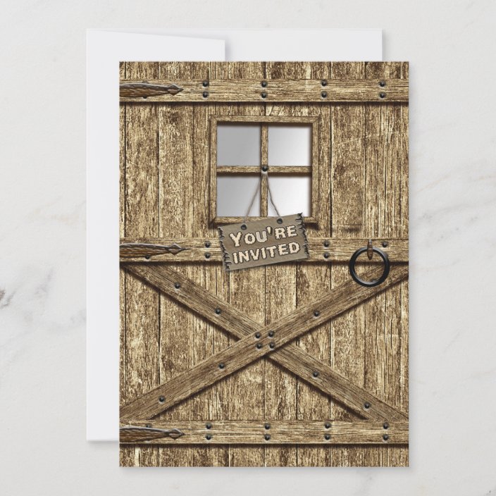 COUNTRY INVITATION - RUSTIC DOOR | Zazzle.com