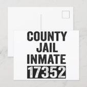 Country Jail Inmate 17352 Funny Halloween Prison Postcard | Zazzle