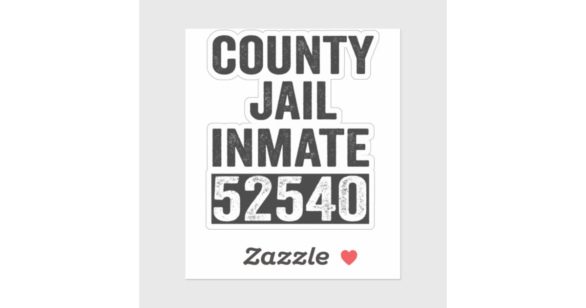 Country Jail Inmate 52540 Funny Halloween Prison Sticker | Zazzle