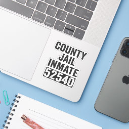 Country Jail Inmate 52540 Funny Halloween Prison Sticker | Zazzle