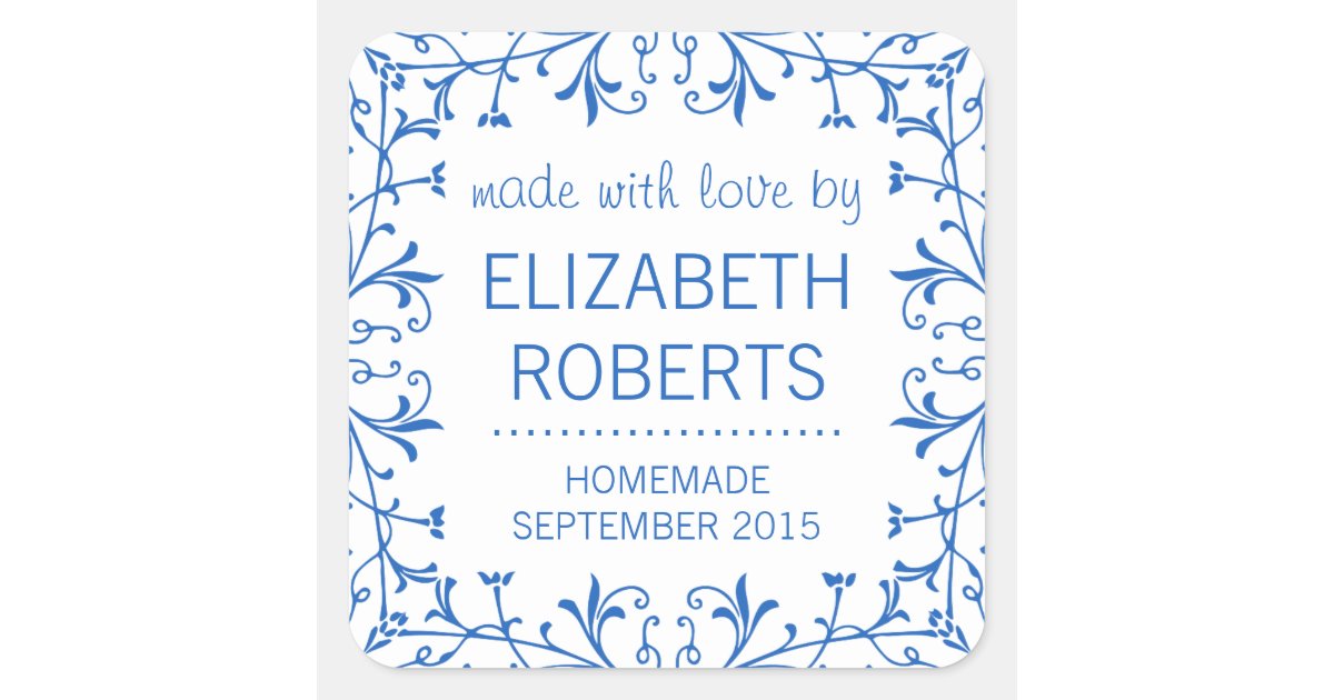 Country Kitchen Blue and White Canning Labels | Zazzle
