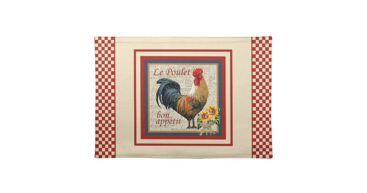 Country Kitchen-Rooster Placemat | Zazzle