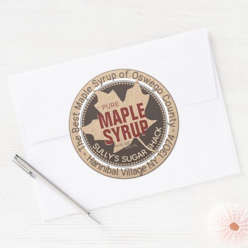 Country Kraft Maple Syrup Sticker | Zazzle