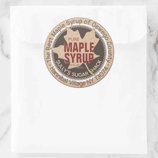 Country Kraft Maple Syrup Sticker | Zazzle