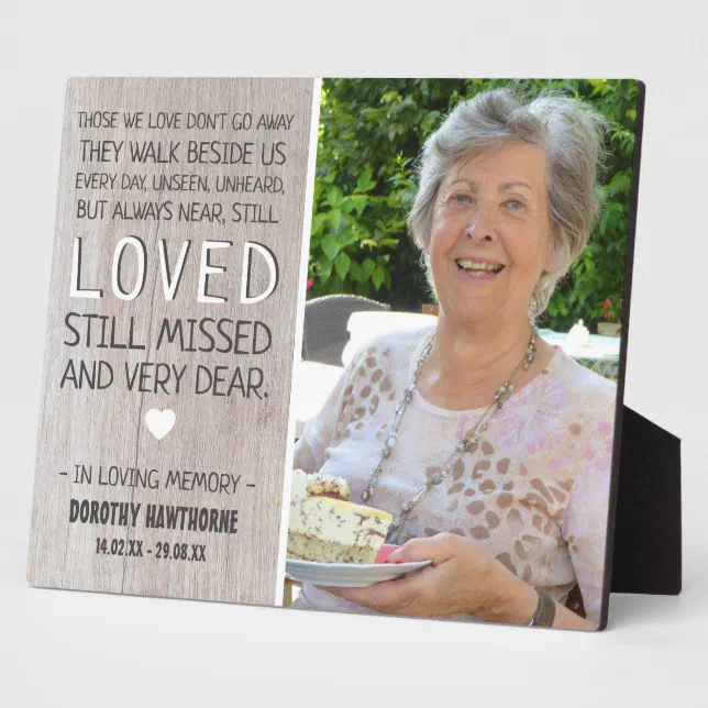 Country Light Rustic Wood | Photo Memorial Plaque | Zazzle