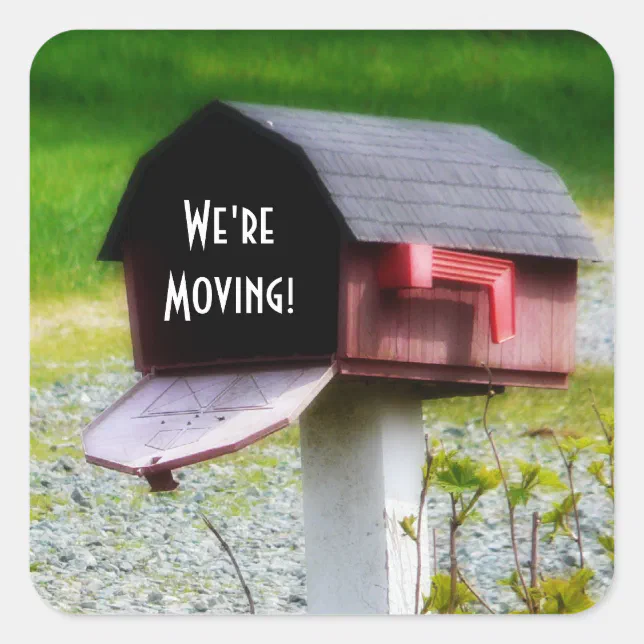 Country Mailbox - We've Moved! Square Sticker | Zazzle
