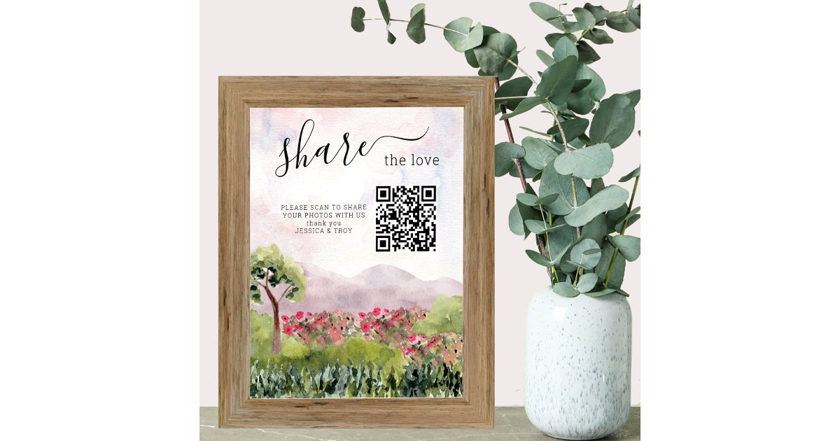 Country Meadow Wedding Photo Sharing Sign | Zazzle