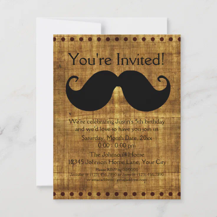 Country Mustache Invitation | Zazzle