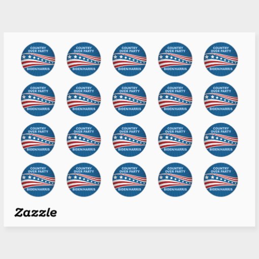 Country Over Party Biden Harris Classic Round Sticker | Zazzle