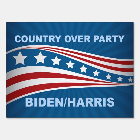 Country Over Party Biden Harris Yard Sign | Zazzle.com